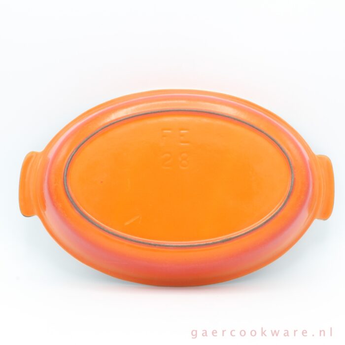 FE Belgium gietijzeren ovenschaal, oranje 28 cm • Gaer Cookware
